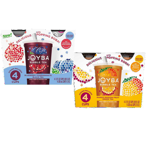 Joyba Bubble Tea Blueberry Pomegranate & Mango Passionfruit Tea with ...