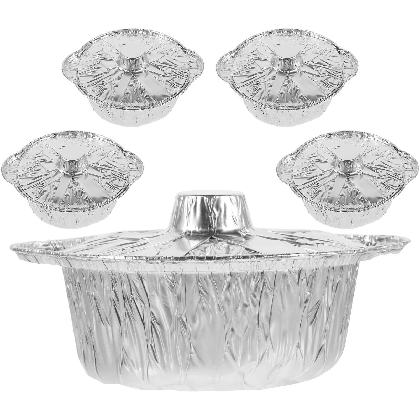 5 Sets Of Aluminum Foil Pans Foil Food Pots Cake Containers Barbecue