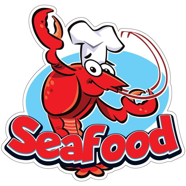 SignMission 12 in. Seafood Decal Concession Stand Food Truck Sticker ...