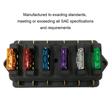 6 Way Vehicle Fuse Box Portable Removable Fine Material; Embedded Anti ...
