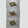 Sturdy Brass Shower Drain with Decorative Florals Engraving and Easy ...