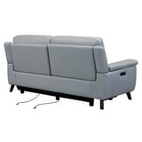 Armen Living Steffanie Leather Power Recliner Sofa with USB in Dove ...