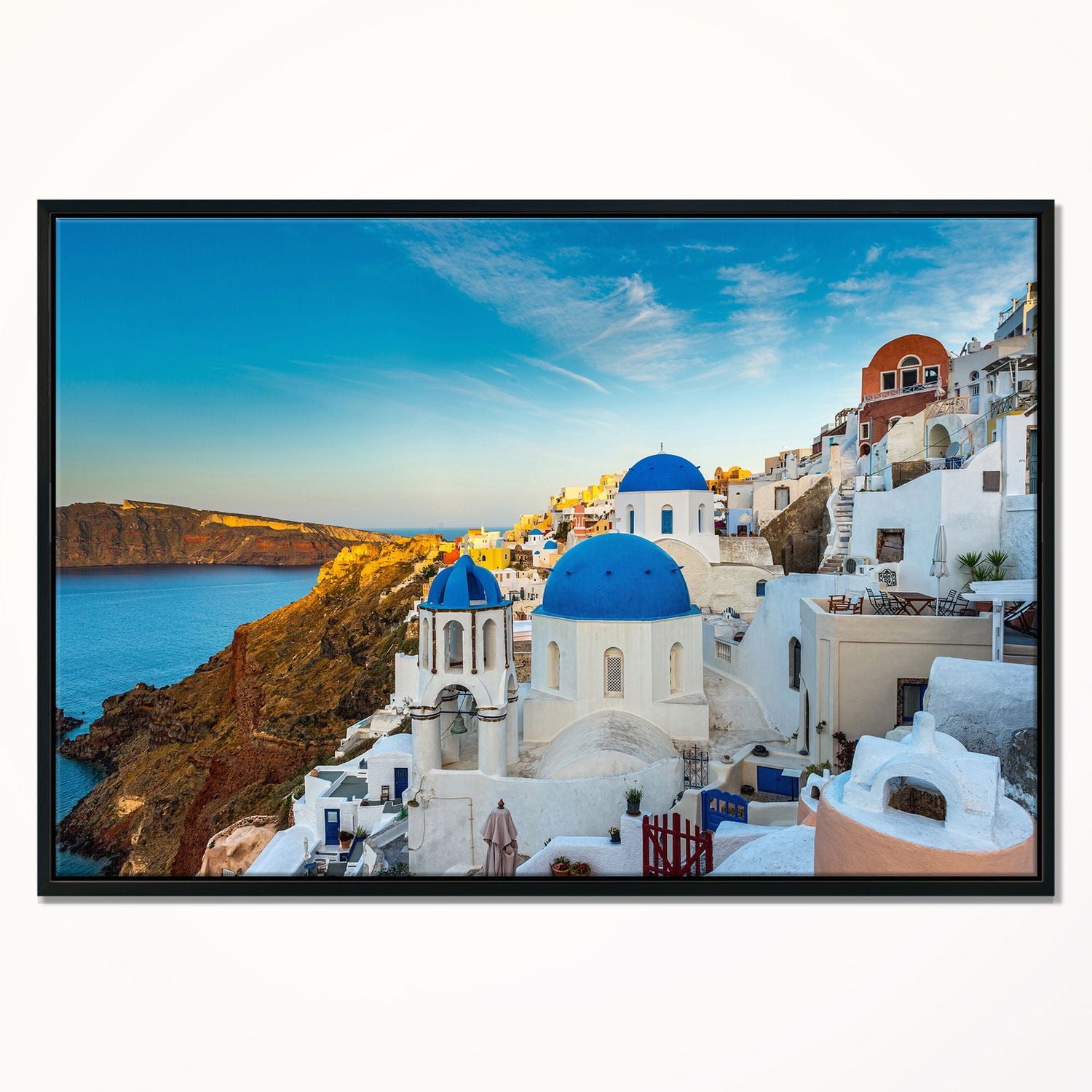 Design Art Beautiful Santorin Houses Greece Framed Canvas Art Print ...