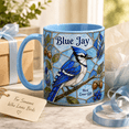 Blue Jay Mug, 2D Flat Ceramic Mug Stained Glass Style Bird Lover Gift ...