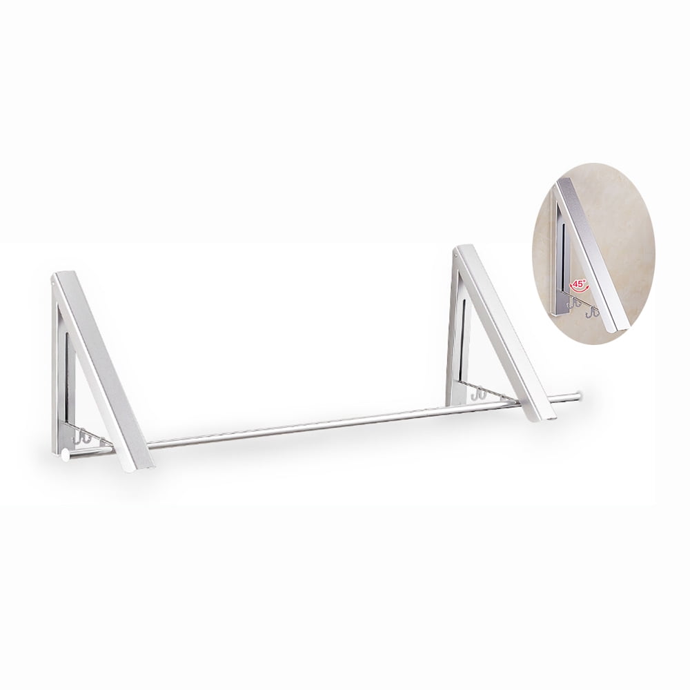 CNKOO Home Retractable Clothes Rack - 2 Racks with Rod (Silver)- Wall ...