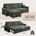 83" Sleeper Sectional Sofa, Comfy Convertible Sofa Bed with Pull Out ...