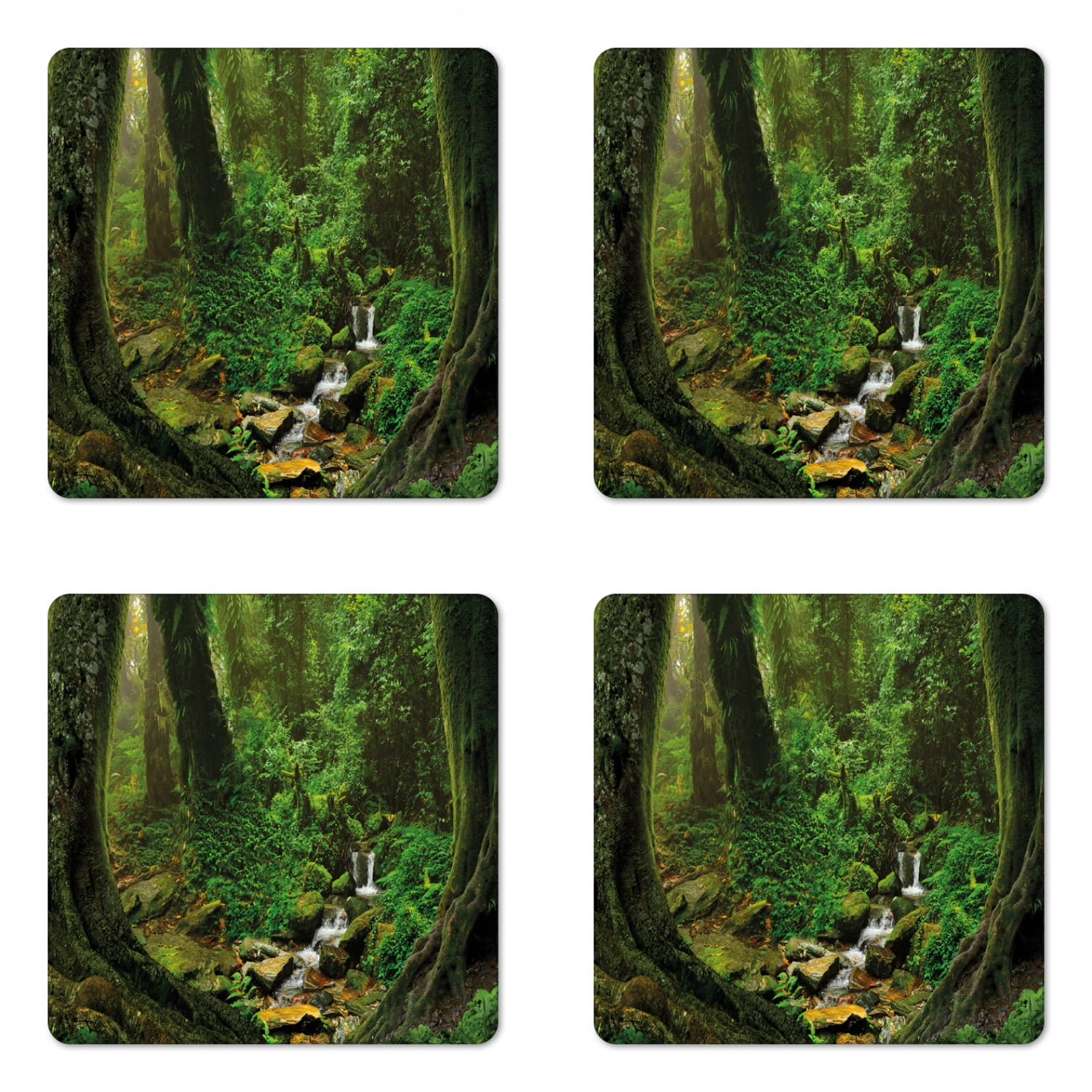 Nature Coaster Set of 4, Wonderland Forest Nepal Jungle Rainforests ...