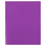 JAM Paper Heavy Duty Plastic Two Pocket Presentation Folders, Purple, 6 ...