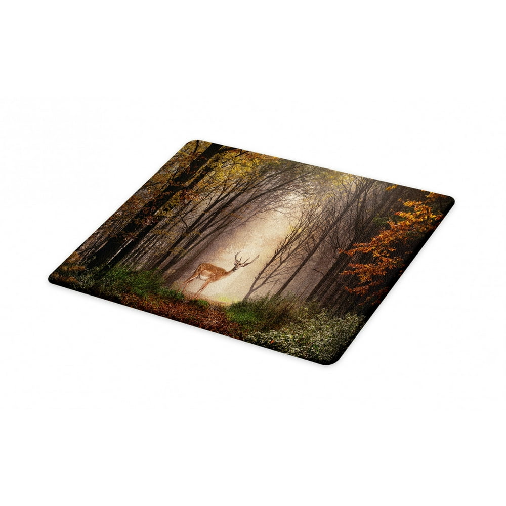 Wildlife Cutting Board, Stag Deer Discovers a Dreamy Misty Hazy Forest ...