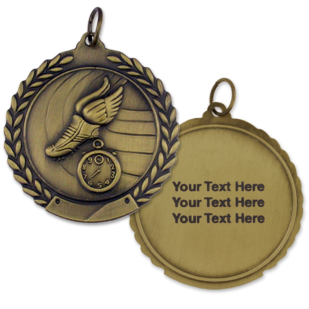 PinMart's Engravable Personalized Track Sports Medal 1st Place- Gold ...