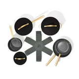 Free Shipping! Beautiful Ceramic Cookware Set 12-Piece Black Sesame by ...