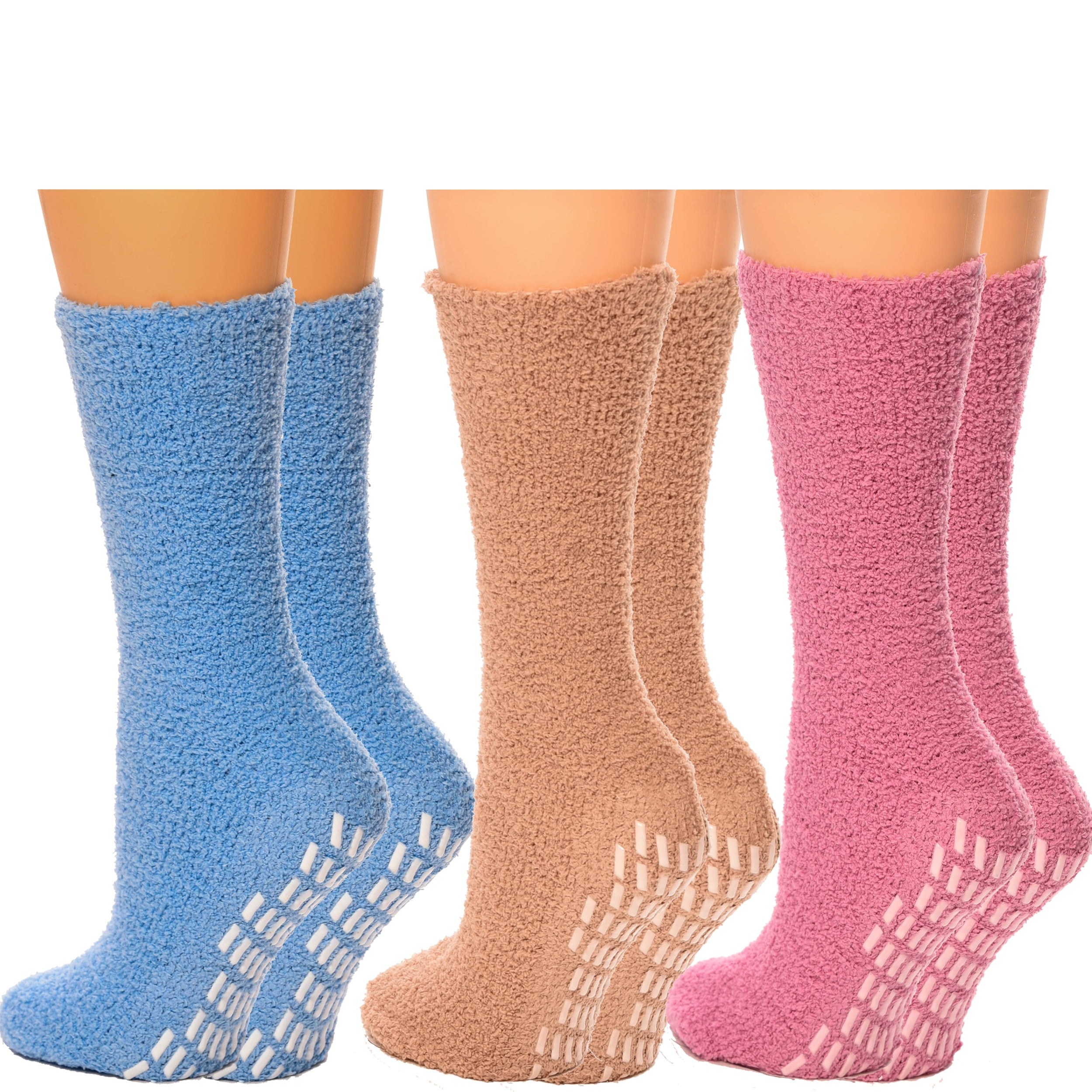 Hospital Socks Women Men Non Skid Gripper Cozy Socks DEBRA WEITZNER 3 ...