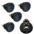 4Pcs Led Dot Light Car Auto Boat 2Pin Round Rocker On/Off Toggle Spst ...