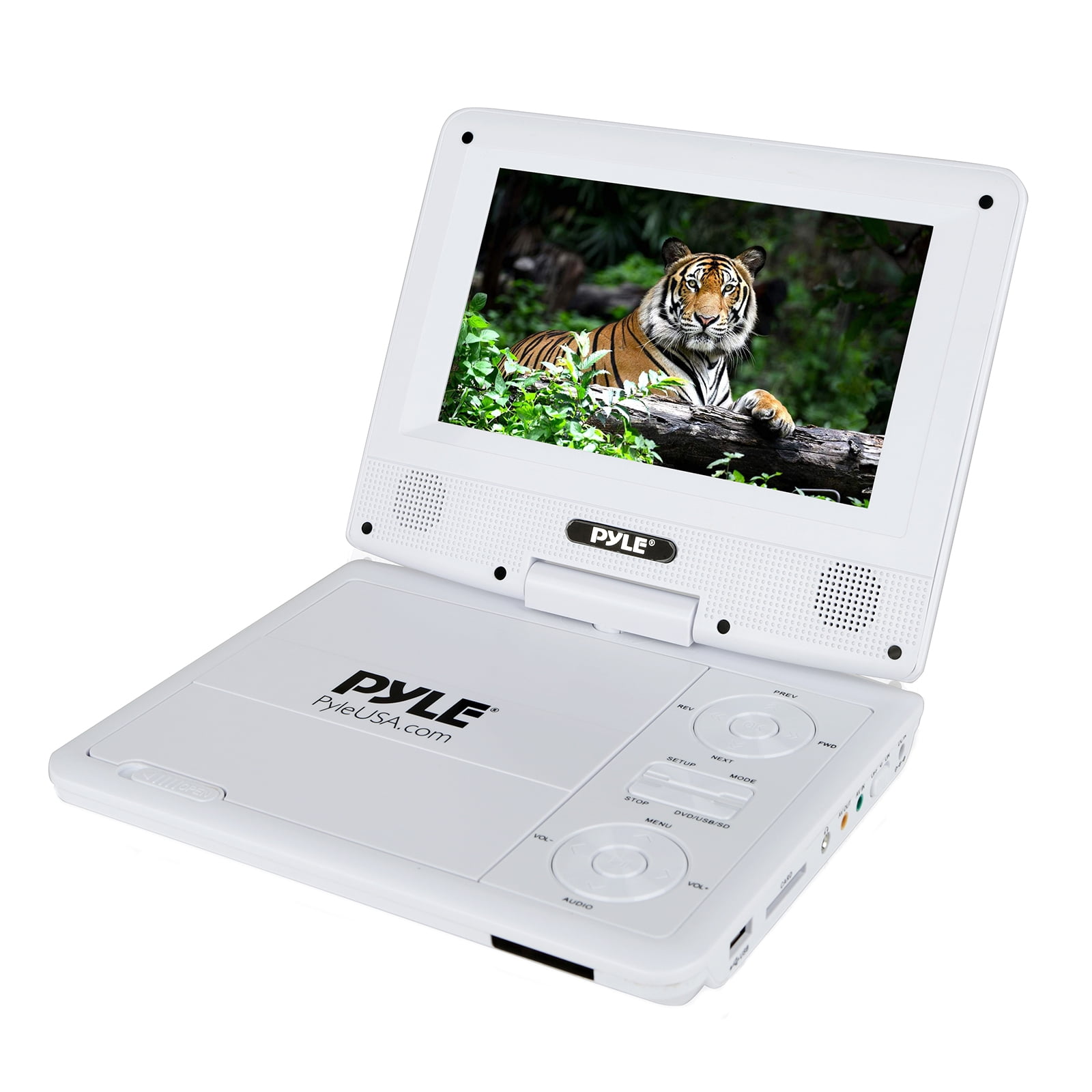 7" Portable CD/DVD Player, Built-in Battery, USB/SD Card Memory Readers ...