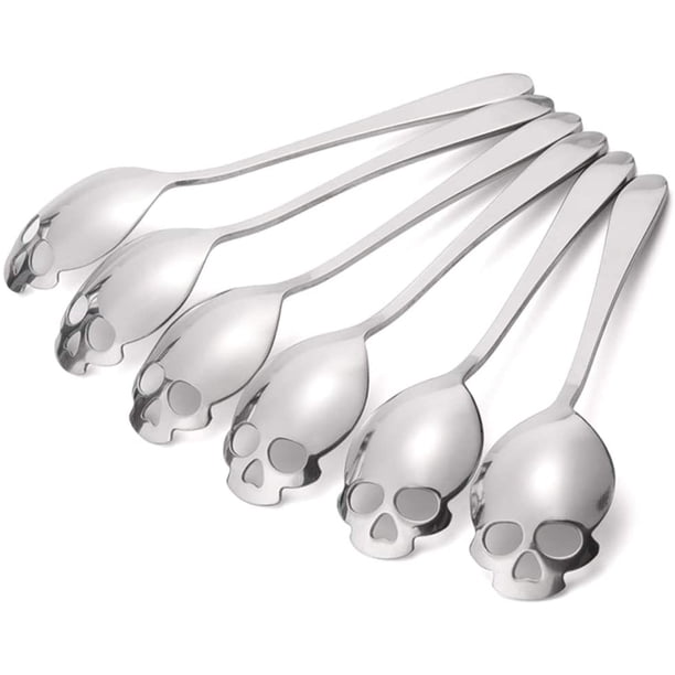 Jinsinto 6 Pack Skull Spoons, 5.9-inch Coffee Tea Stirring Spoons ...