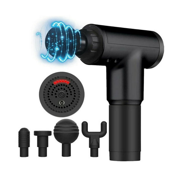 Massage Gun 4 Heads 2500mAh Fascia Gun Deep Tissue Percussion Massager Muscle Vibrating 3600r ...