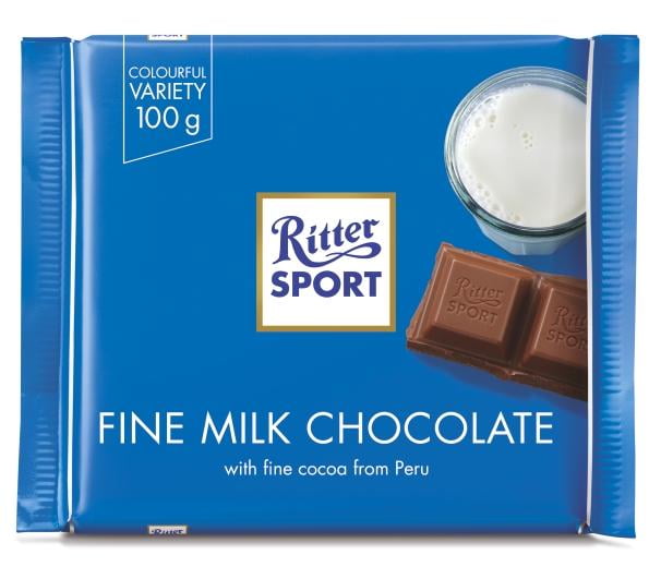 Ritter Sport Fine Milk Chocolate, 100g - Walmart.com