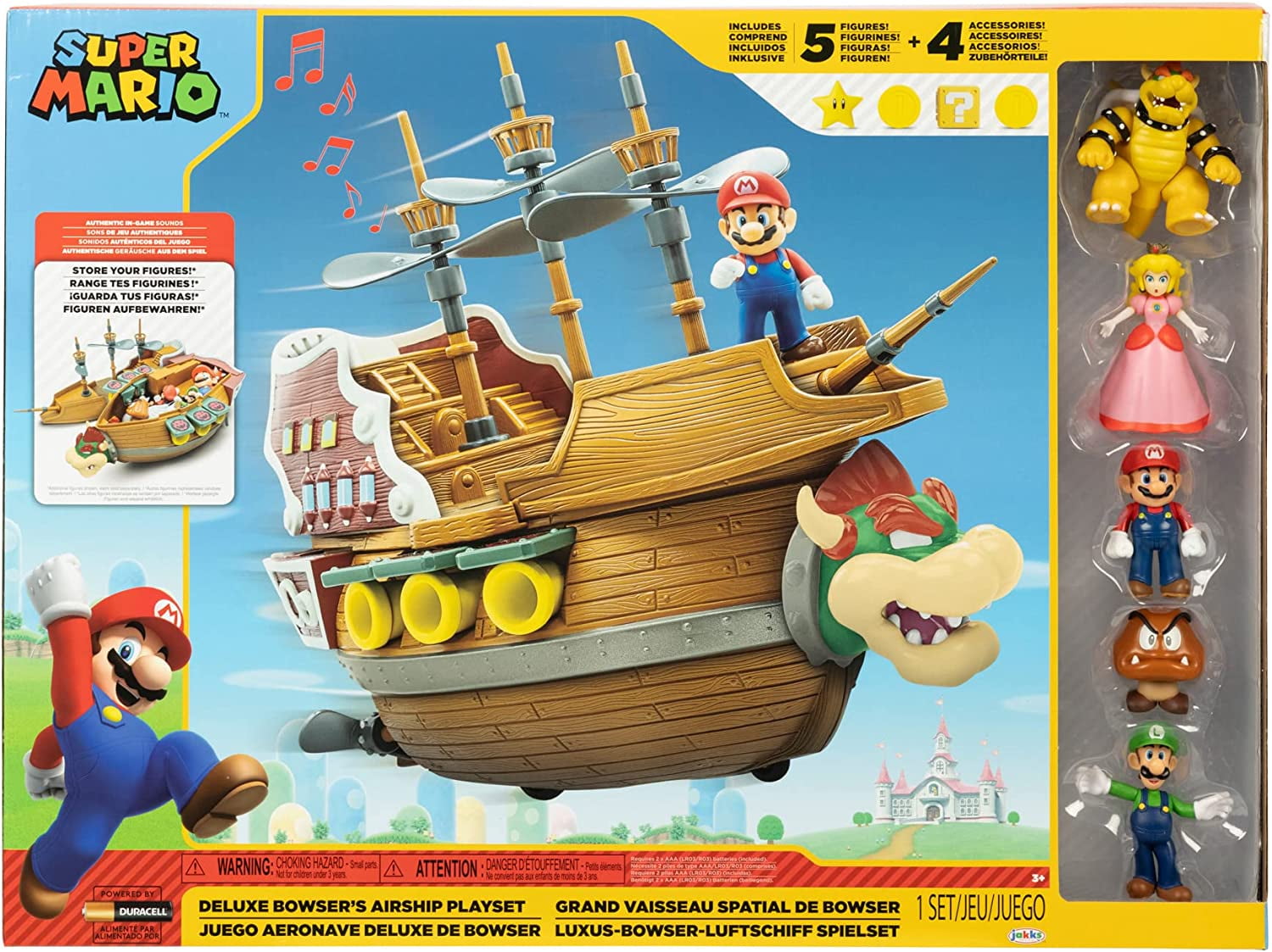 Nintendo 13258 Super Mario Deluxe Playset, Bowser Ship - Walmart.com