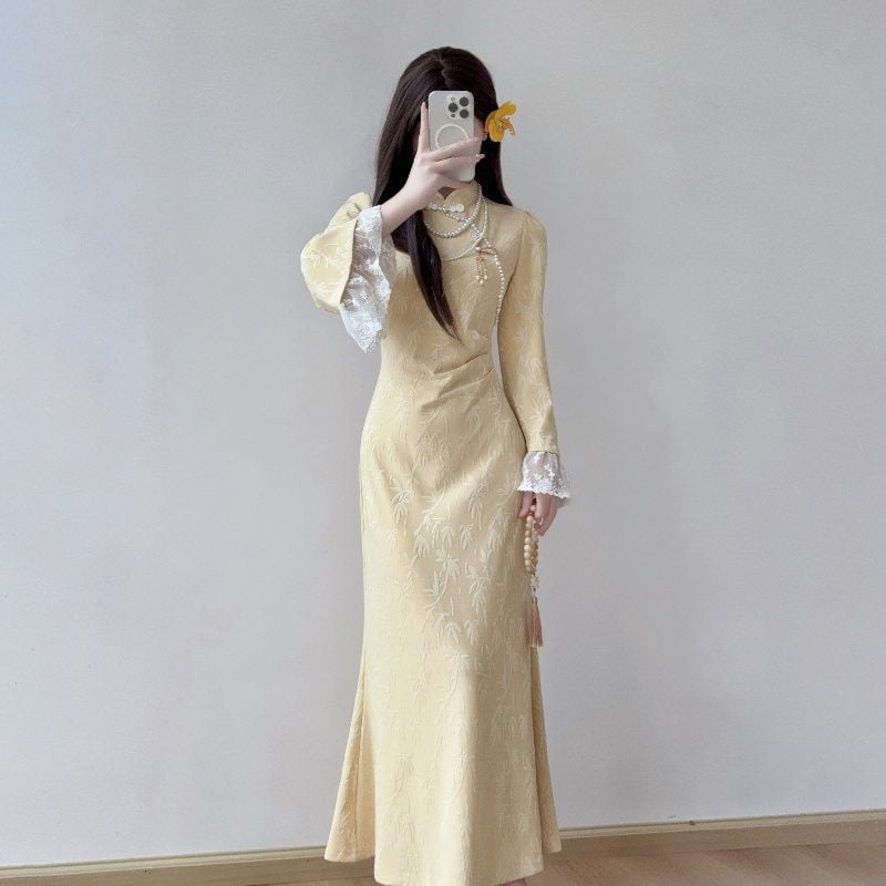 Click here for Huangwenjun 2025 New Autumn Elegant Slim Fit Chine... prices