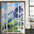 60x72 Inch Shower Curtains for Bathroom, Window Mountain View Fabric ...