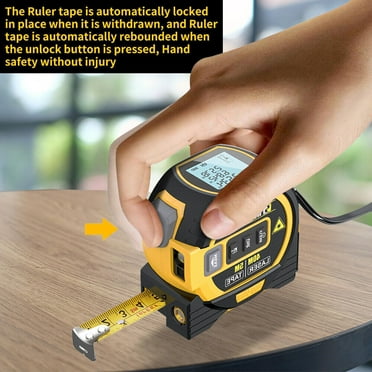 PREXISO Automatic 2-in-1 Laser Tape Measure, 135Ft Meter with 16Ft Magnetic Hook, Rechargeable ...