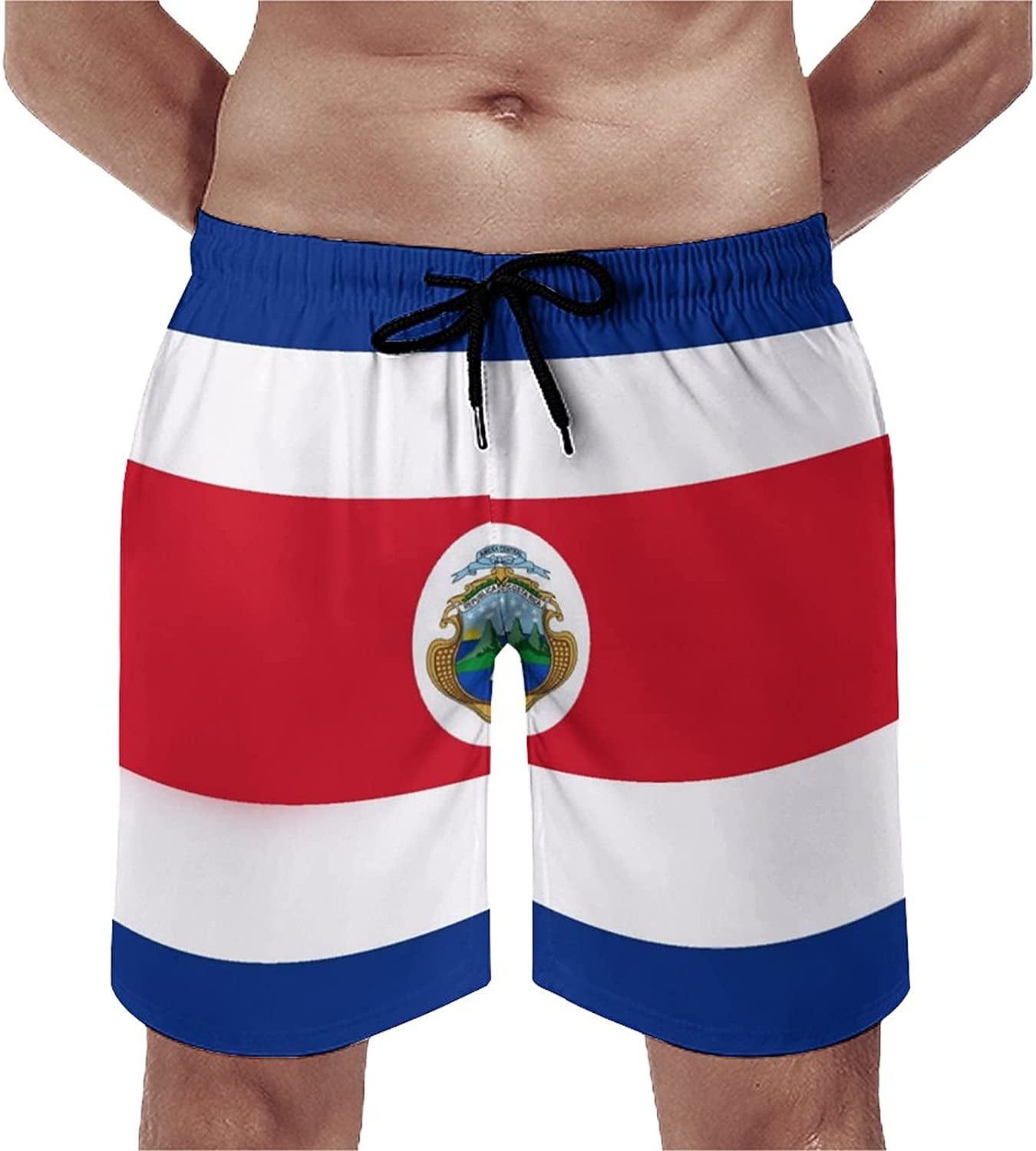 Men's Costa Rica Rican Flag Swim Trunks Quick Dry Swim Shorts Bathing ...