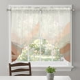 Abstract Ocean Sheer Curtains Swag Valances for Windows Beige Mountain ...