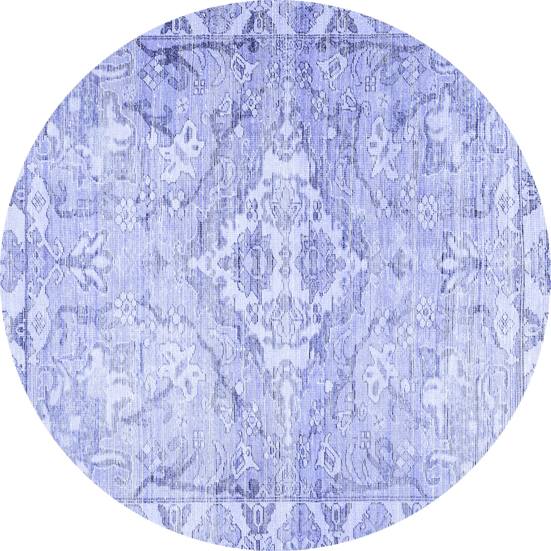 Ahgly Company Machine Washable Indoor Round Persian Blue Traditional ...