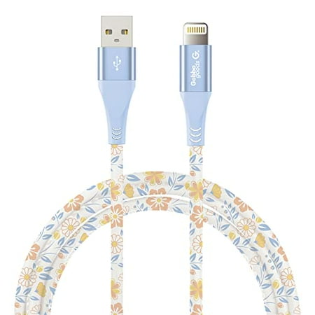 Gabba Goods 10FT Lightning Sync & Charge Cable- Orange Floral MFi ...