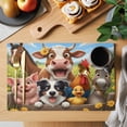 Farmhouse Cotton Linen Placemats Set of 1, Funny Cow Horse Pig Face ...