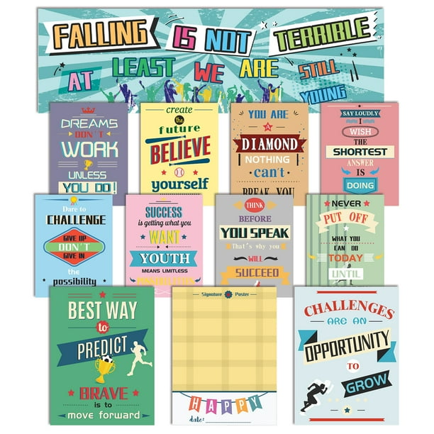 beetoy Inspirational Posters 12 Pcs,Affirmation Motivational Positive ...
