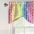 Abstract Flowers Tie Up Valance Curtains White Dandelion Lavender ...