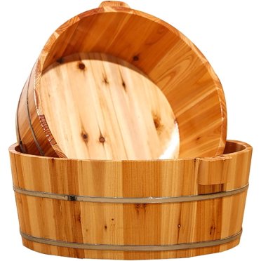 ALFI brand AB6604 Round Wooden Cedar Foot Soaking Tub - Walmart.com