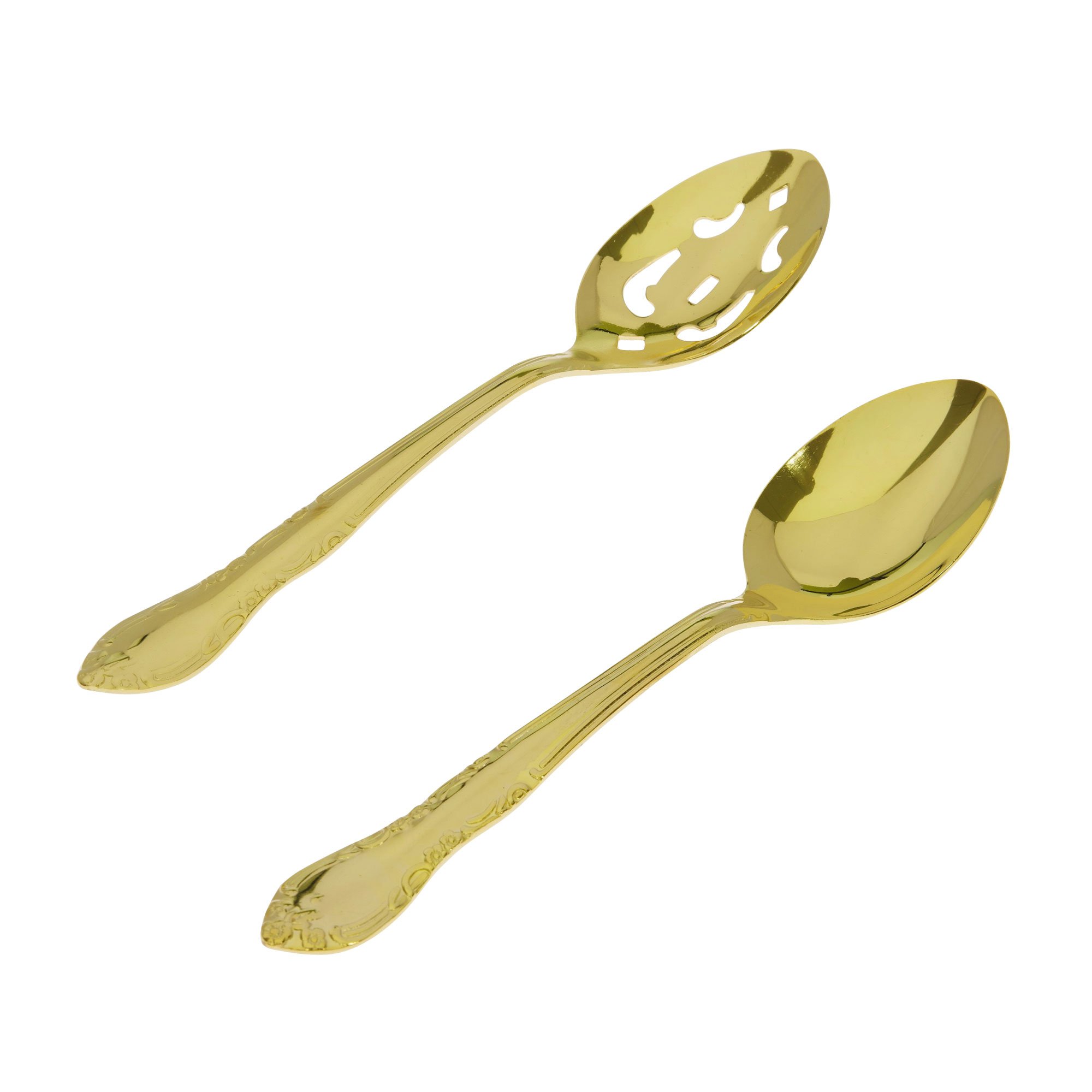 Supreme Stainless Steel 2-Piece Serving Spoon with Slotted Spoon Set ...