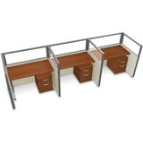 OFM RiZe Series 47" x 48" 3-Unit Privacy Station Panel System with ...