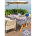 Boho Flower Rectangle Outdoor Tablecloth with Umbrella Hole Pink Purple ...