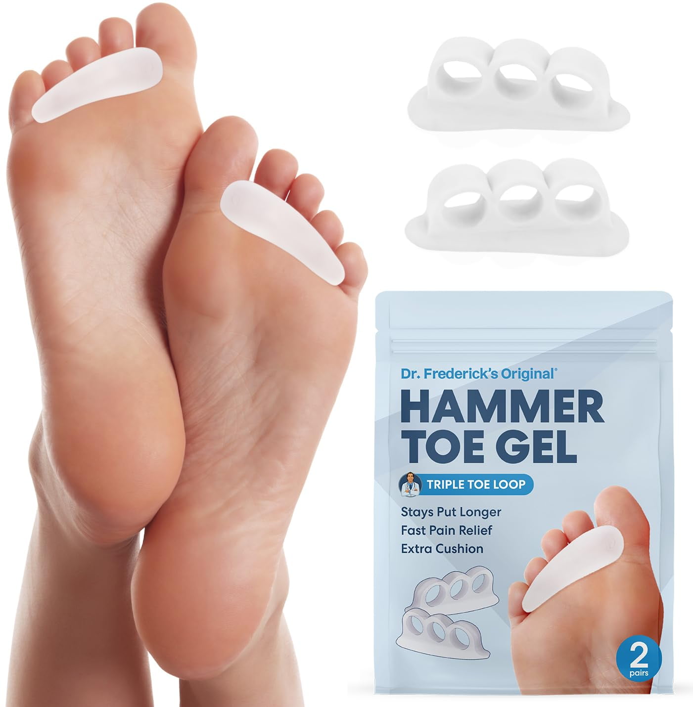 Geles Hammer Toe Gels Dr. Frederick's Original, 2 pares, blancos ...