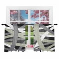 Abstract Art Sheer Curtains for Living Room Bedroom, Green White Black ...