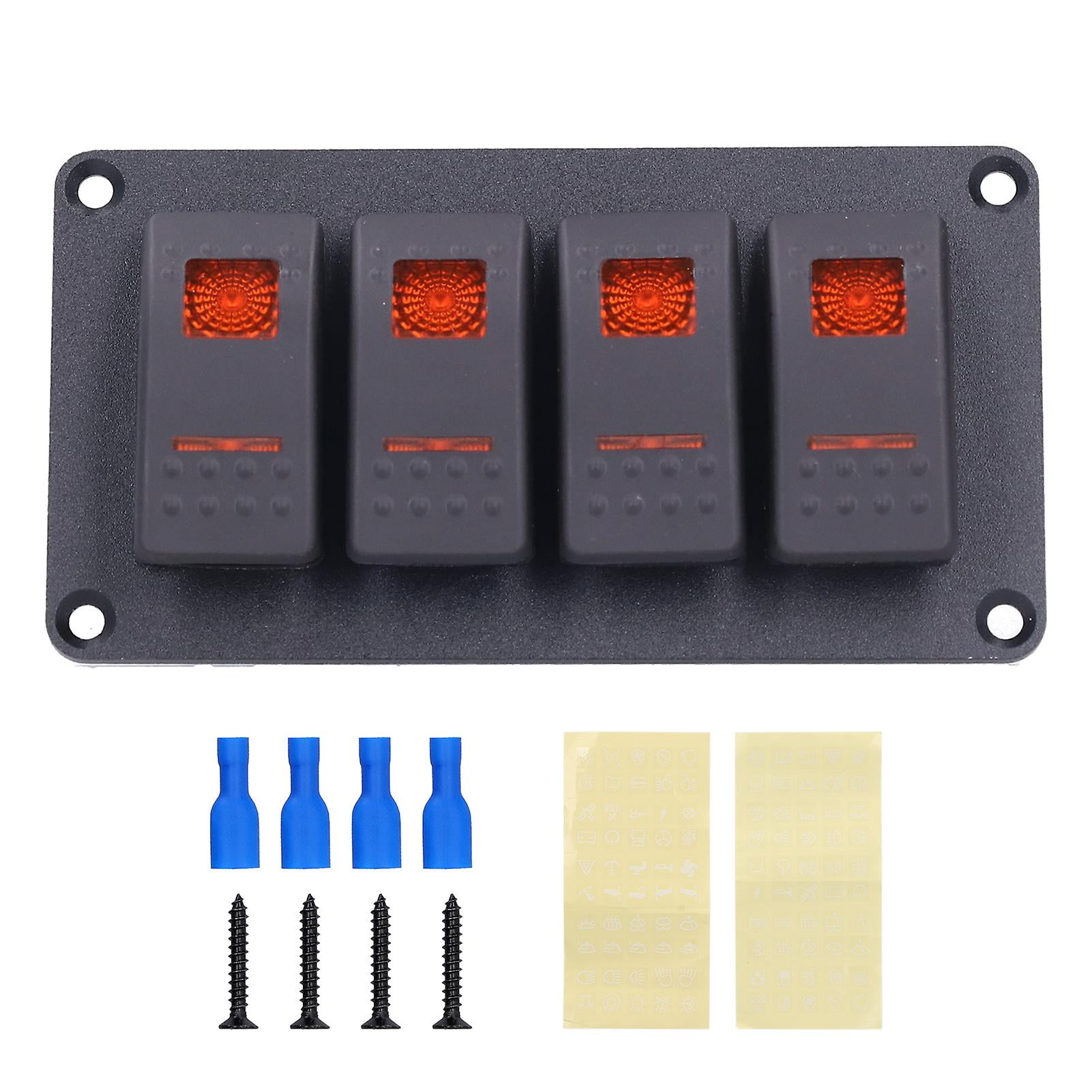 4 Position Rocker Switch Panel LED Backlight 5 Pin Overheat Protection ...