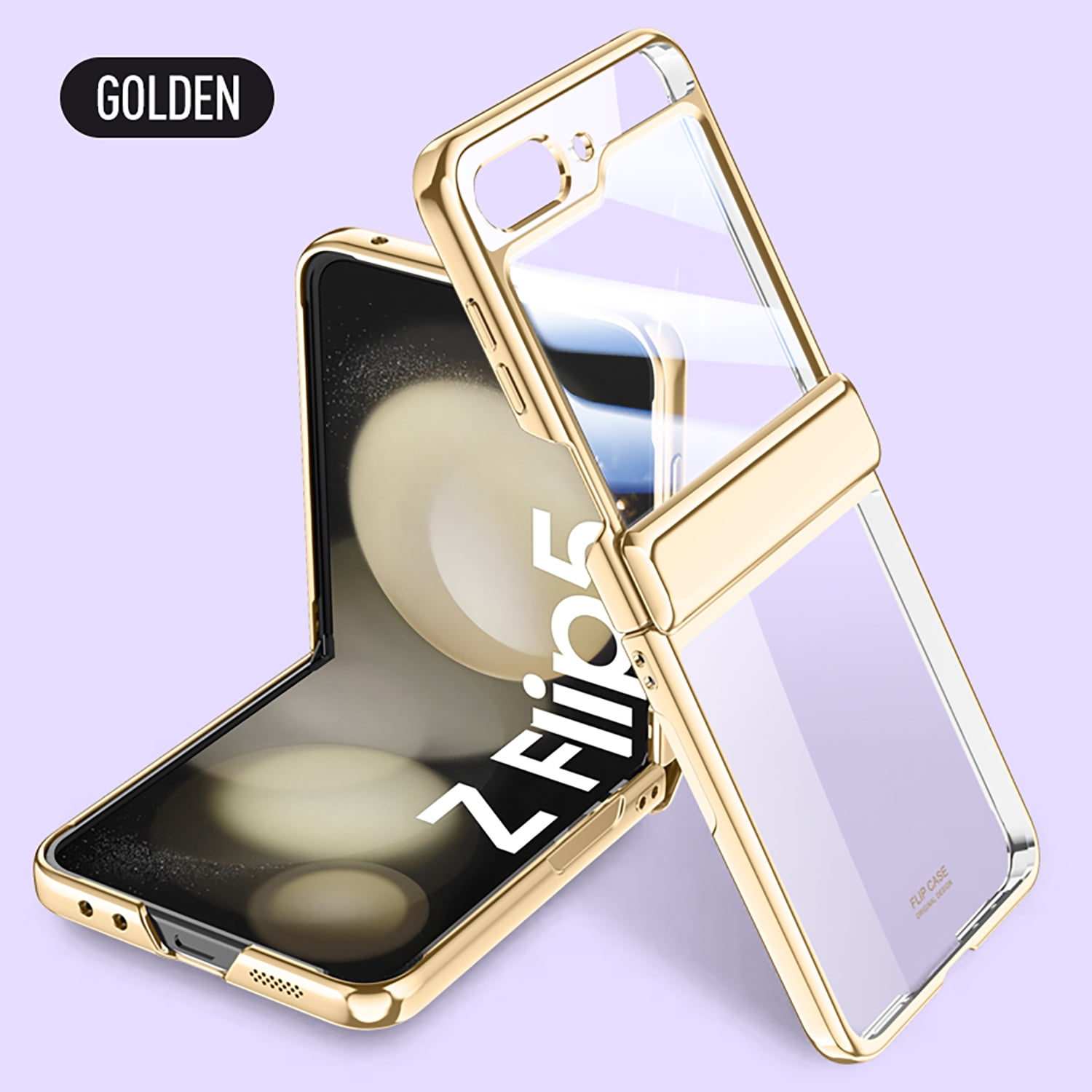 for Samsung Galaxy Z Flip 5 5G Crystal Clear Case with Hinge Protection ...