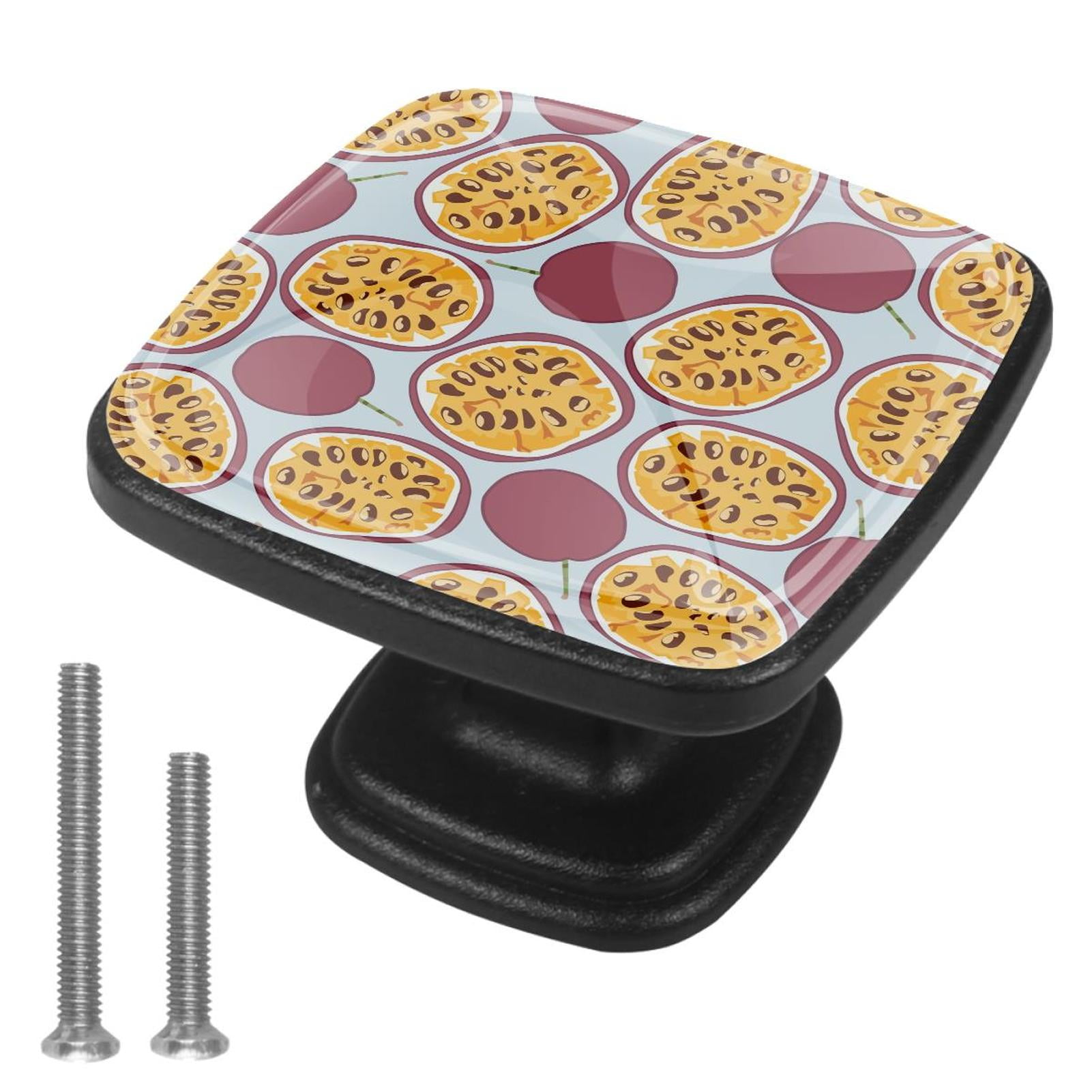 4 Pcs Cabinet Handle Drawer Pulls Passion Fruit Knobs with Screws ...