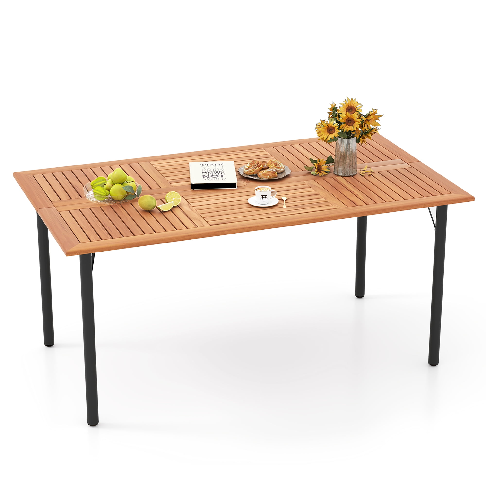 Click here for Gymax Rectangular Acacia Wood Dining Table W/ 1.9... prices