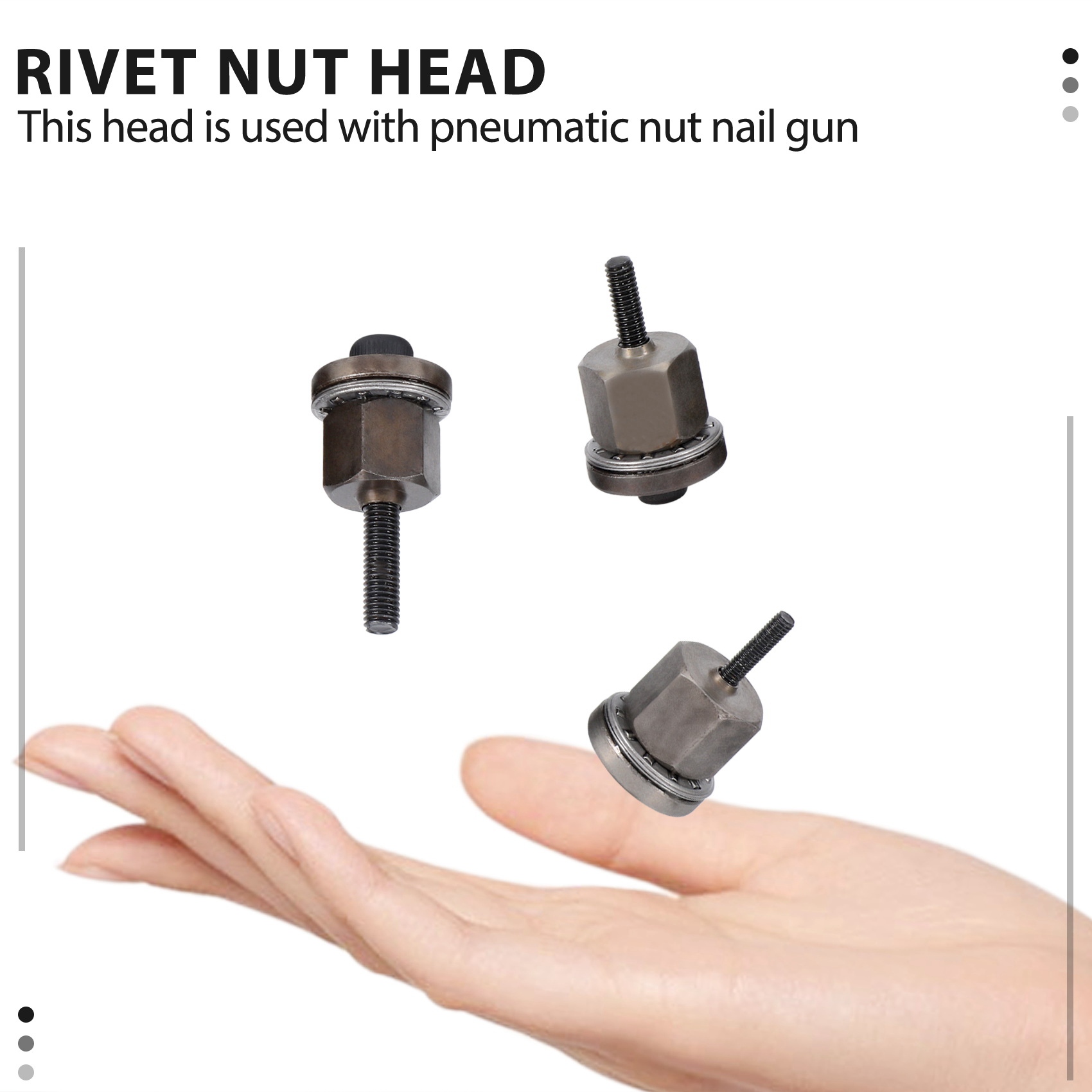 Buy 6Pcs Hand Rivet Nut Head Nuts Simple Installation Manual Riveter ...