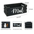 Rustic Wood Mail Organizer, Desktop Storage Box with Script Design ...