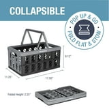 CleverMade Eco Collapsible Shopping Basket with Handles, 24L Stone, 3 ...