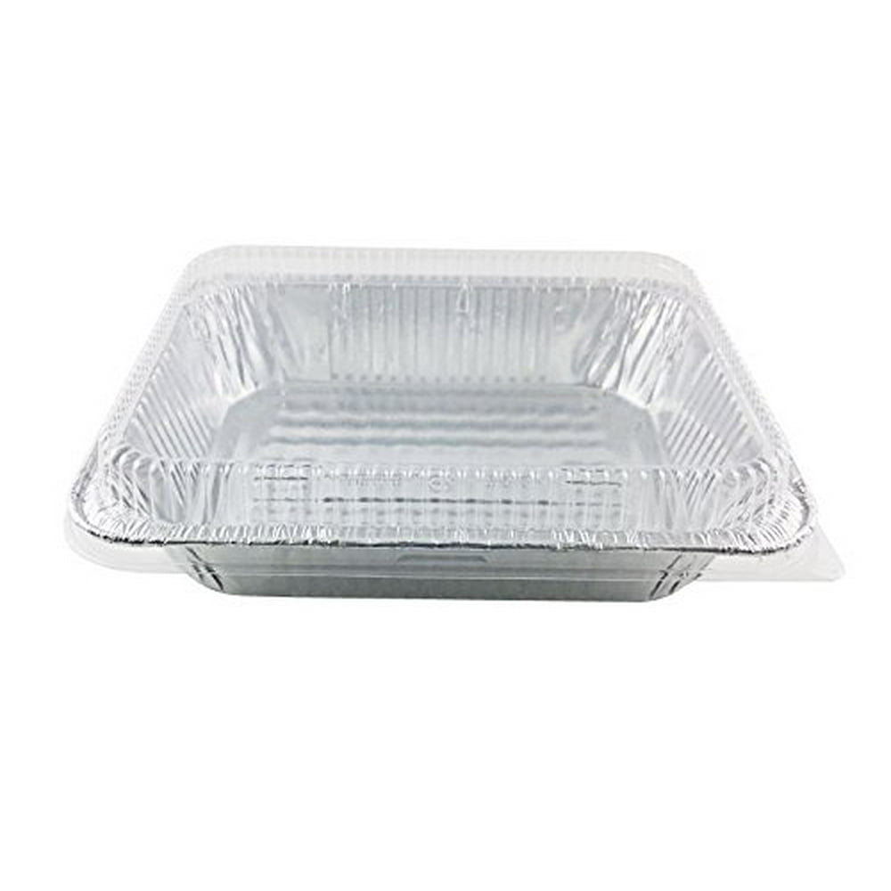 Handi-Foil 1/2 Half-Size Deep Aluminum Steam Table Pan w/Clear Low Dome ...
