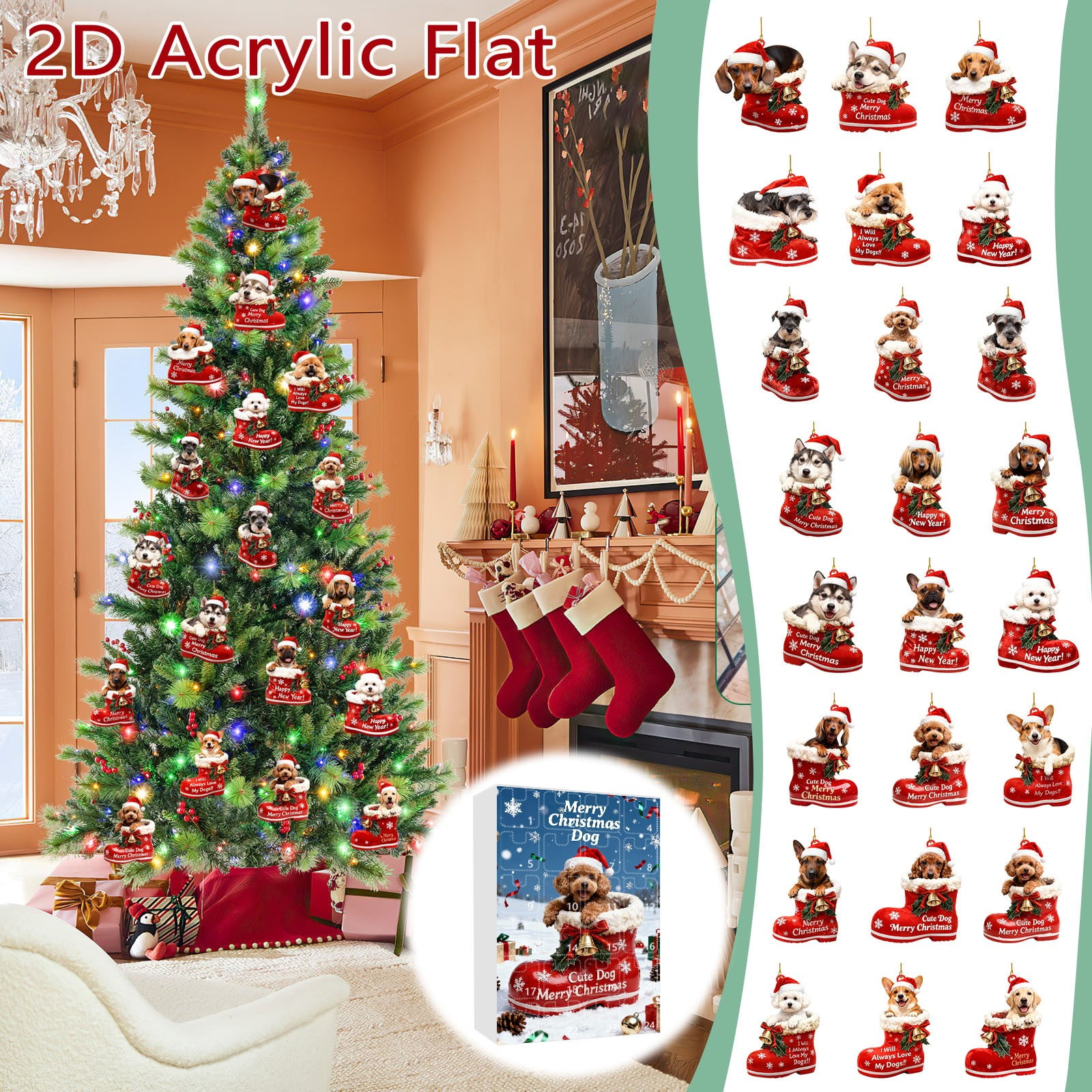 2025 2D Advent Calendar Set Featuring 24 Boots With Realistic Double ...