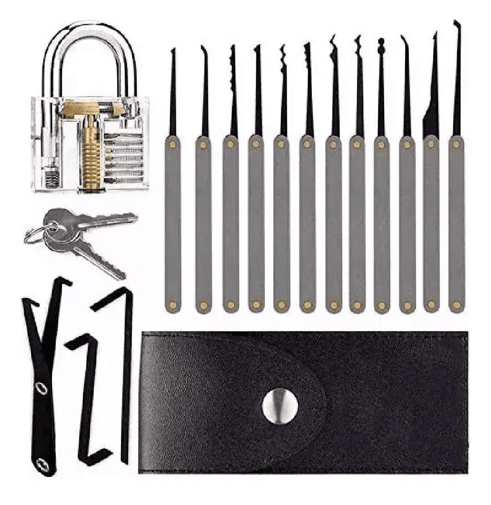 Kit de Ganzúas Profesional 15 Piezas con candado transparente BLOOSOM ...