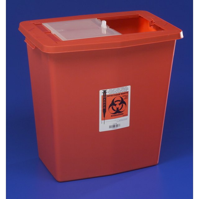 Sharps Container, SharpSafety 1-Piece 26 H X 18-1/4 W X 12-3/4 D Inch ...