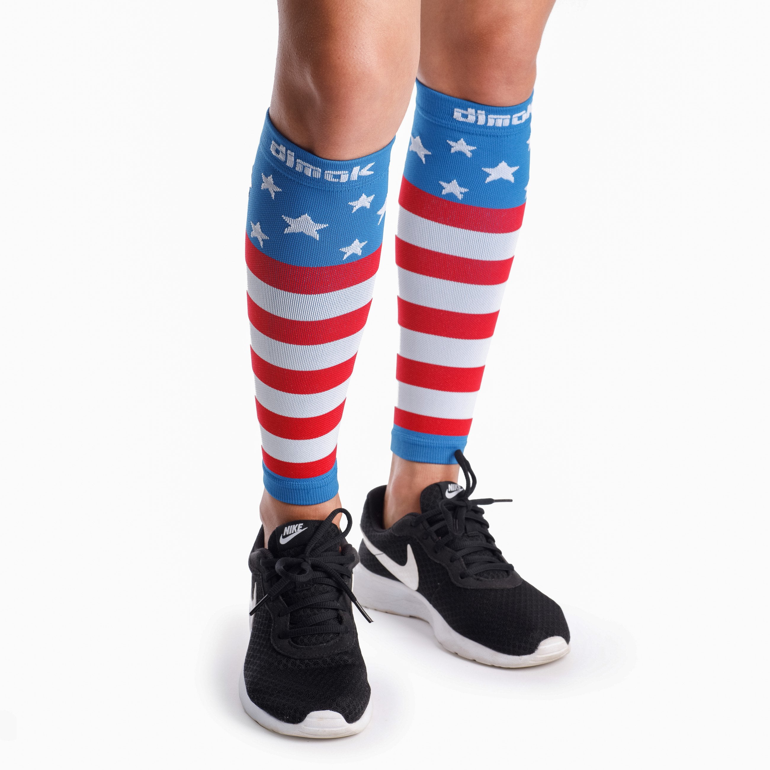 USA Flag Graduated Calf Compression Sleeves Calf Support Footless Socks ...